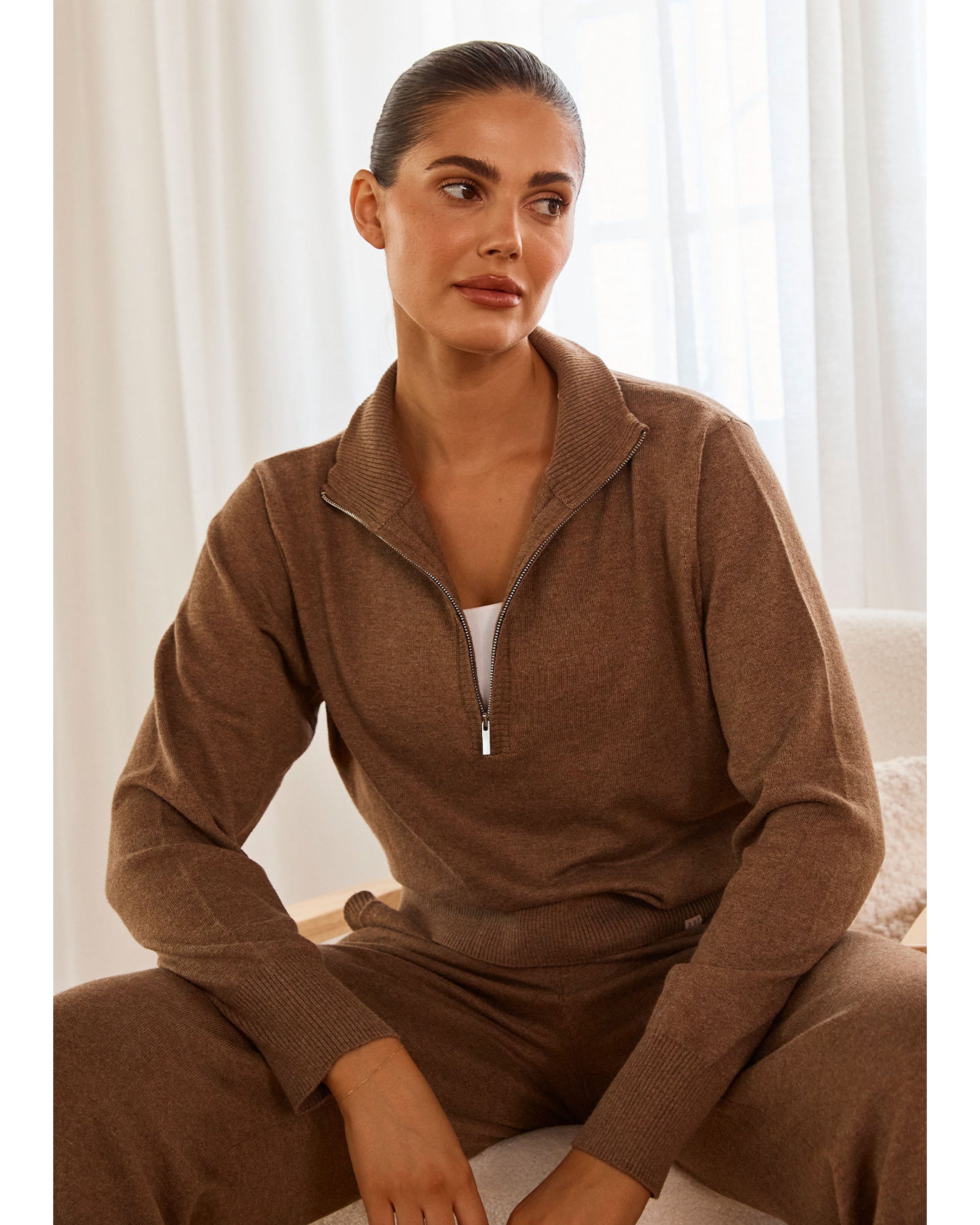 Abi & Joseph Cosy Up 1/4 Zip Knit - Chai – Fearless Wanaka
